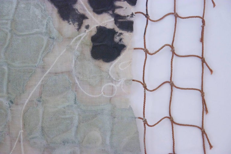 Claude Viallat, Painted Filet, Technic Mixte, circa 1980, France For Sale at 1stDibs