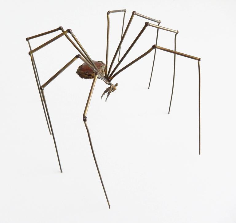 1990s Brass Spider Sculpture With Hanging Man At 1stdibs