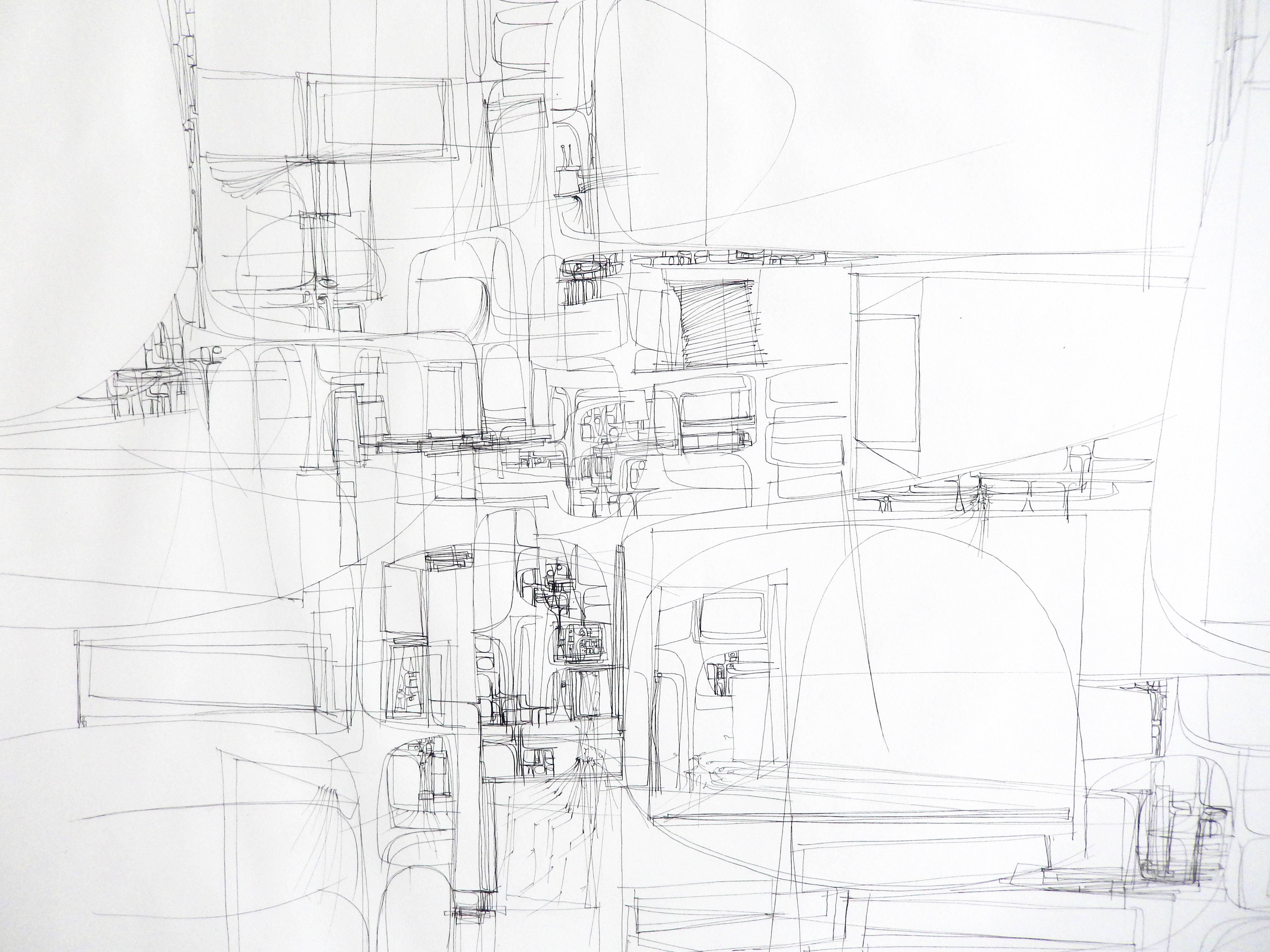 1960s Abstract Ink Drawing, "Soaring, " by Richard Koppe at 1stDibs