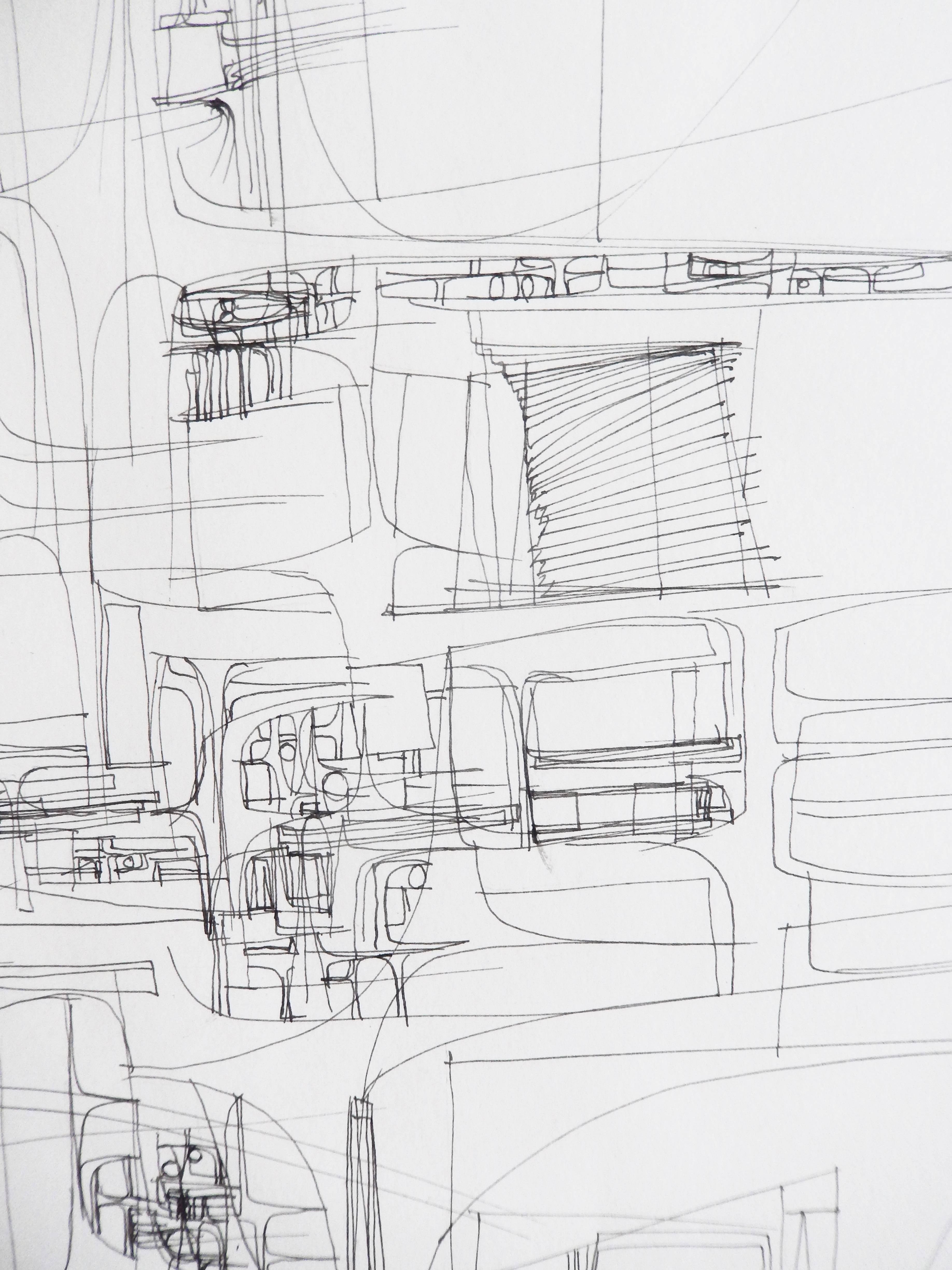 1960s Abstract Ink Drawing, "Soaring, " by Richard Koppe at 1stDibs