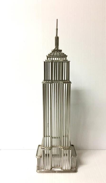 Empire State Building Wire Sculpture Model in Chrome at 1stDibs