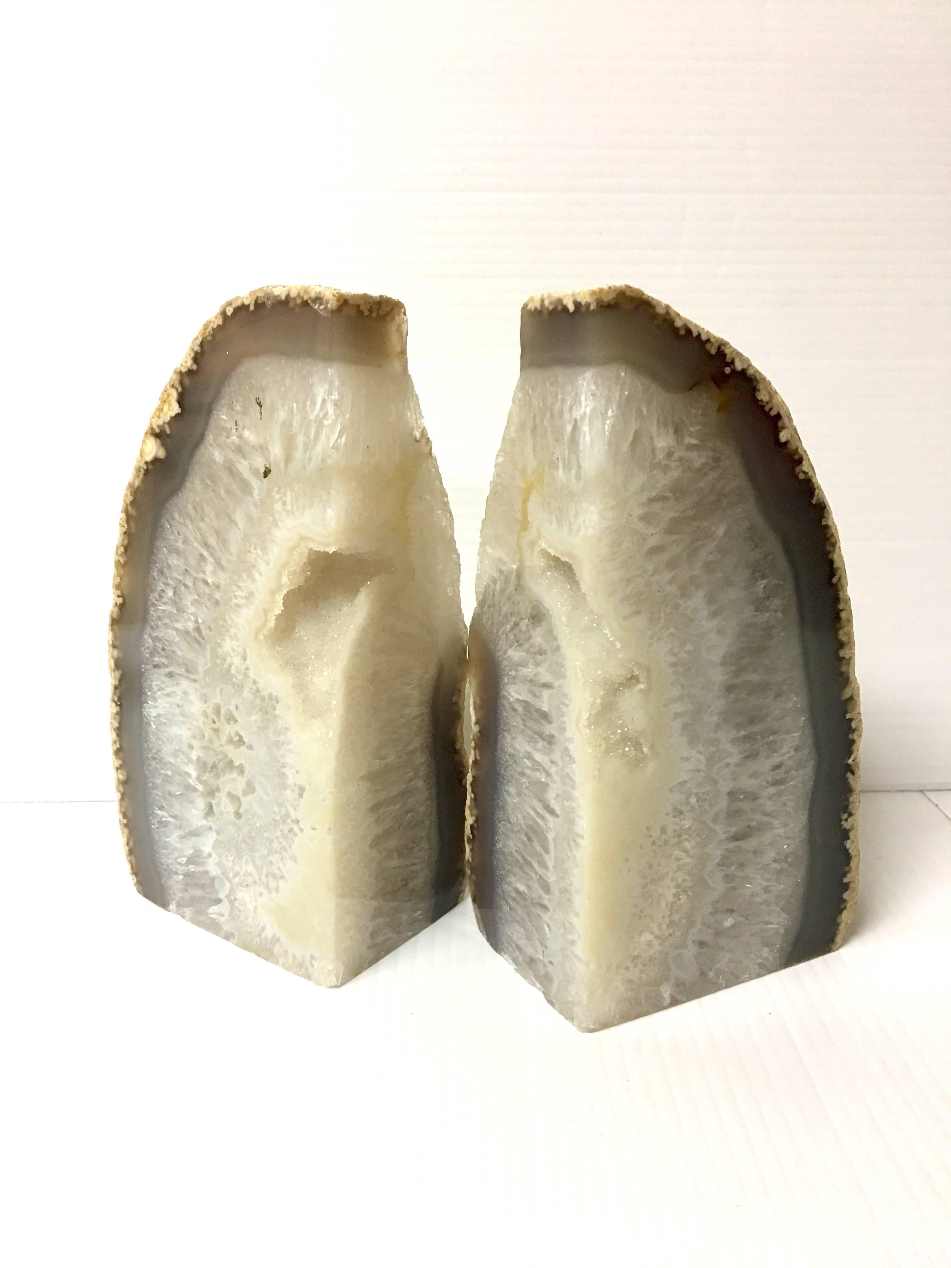 Pair of Vintage Geode Bookends at 1stDibs