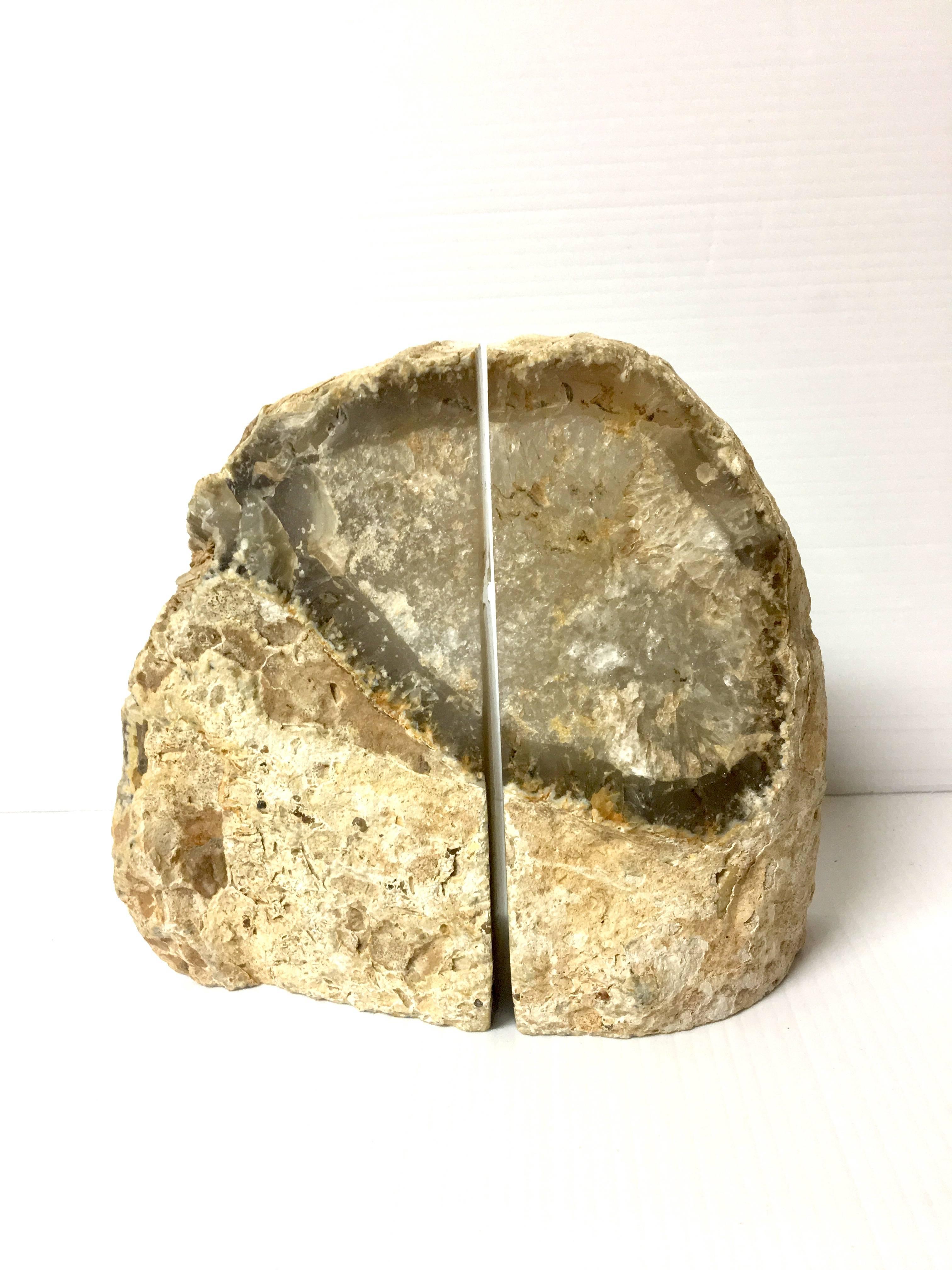 Pair of Vintage Geode Bookends at 1stDibs