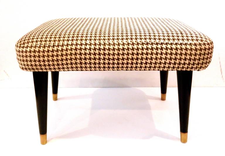 1950s Atomic Age American Modern Ottoman Footstool Upholstered in ...