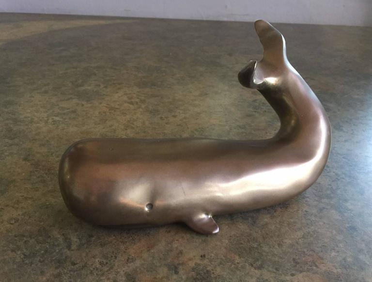 Mid-Century Brass Whale Sculpture/ Paperweight at 1stDibs