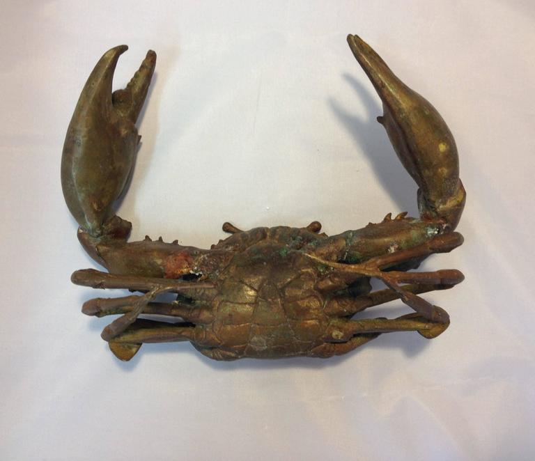 Large Vintage Bronze Crab Sculpture at 1stDibs