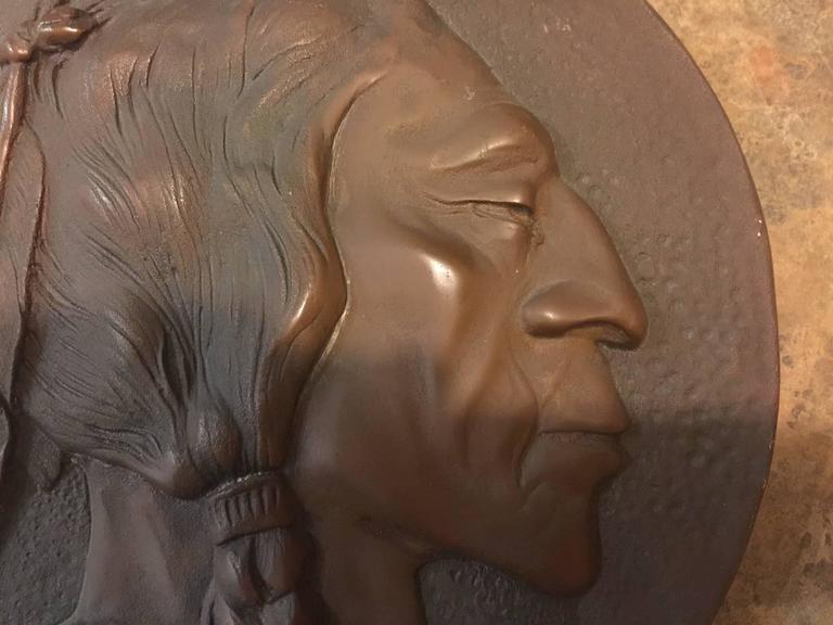 Unique Bronze Indian Head Plaque James Earle Fraser Buffalo Nickel ...