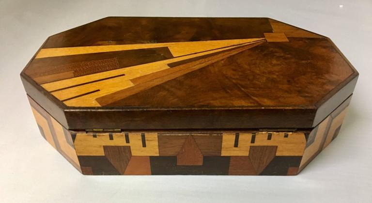Unique Brazilian Inlaid Marquetry Wood Box at 1stDibs