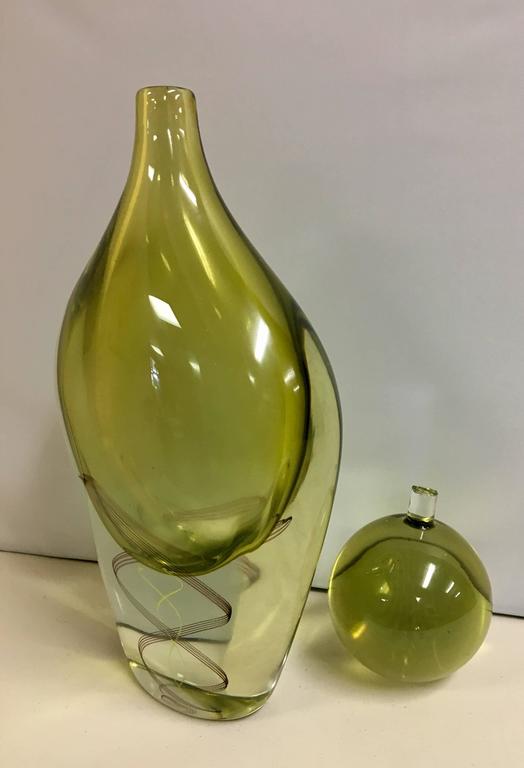 Tall Massive Italian Murano Glass Decanter with Stopper Seguso at 1stDibs