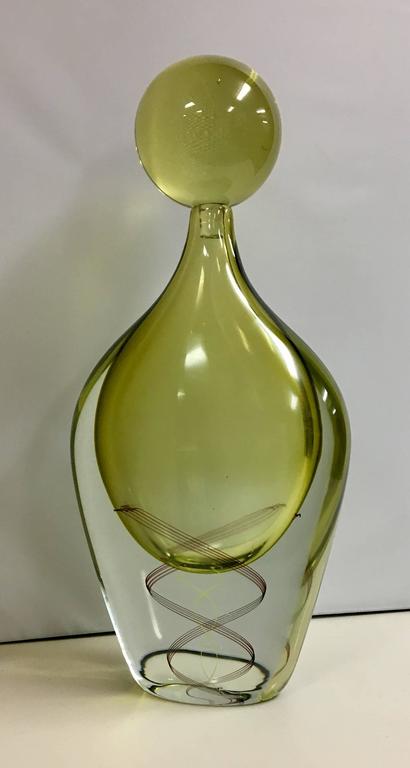Tall Massive Italian Murano Glass Decanter with Stopper Seguso at 1stDibs