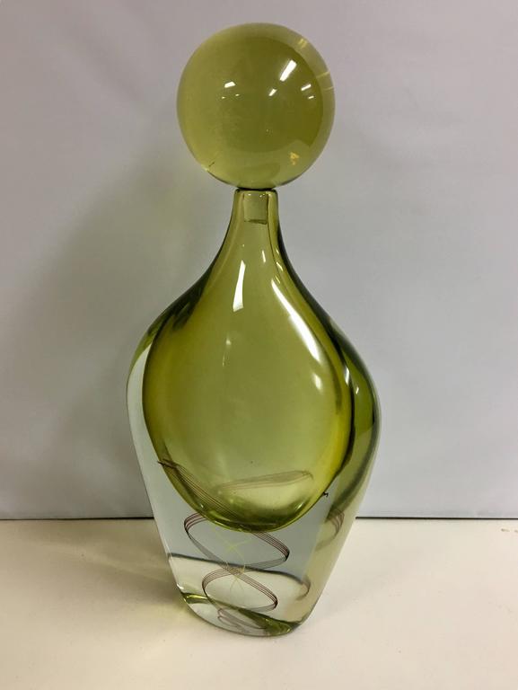 Tall Massive Italian Murano Glass Decanter with Stopper Seguso at 1stDibs