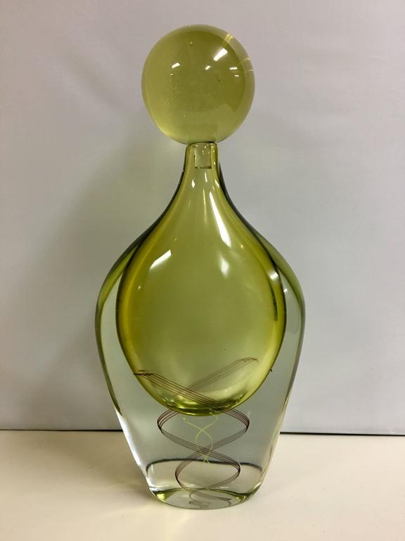 Tall Massive Italian Murano Glass Decanter with Stopper Seguso at 1stDibs