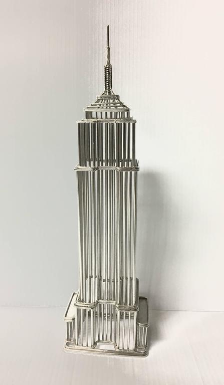 Empire State Building Wire Sculpture Model in Chrome at 1stDibs