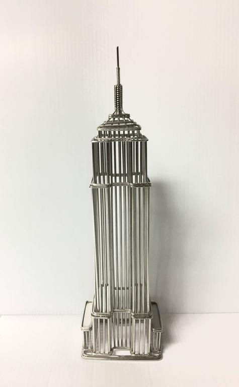 Empire State Building Wire Sculpture Model in Chrome at 1stDibs