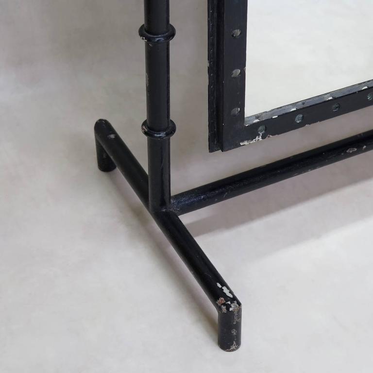 Modernist Iron Cheval Mirror, France, circa 1950s For Sale at 1stDibs