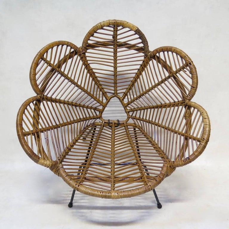 "Flower Petal" Rattan and Iron Lounge Chairs, France, 1950s at 1stDibs ...