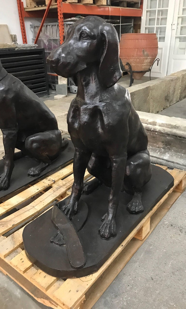 Antique Cast Iron Dogs, circa 1920 For Sale at 1stDibs
