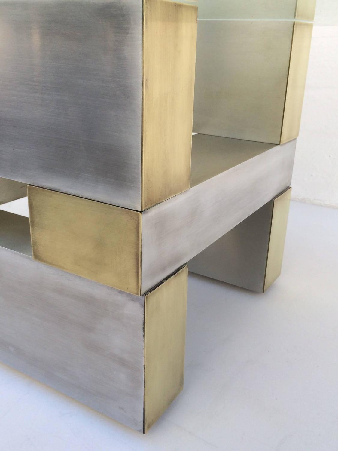 Aluminum and Brass Cocktail Table Base by Paul Mayen for Habitat For ...