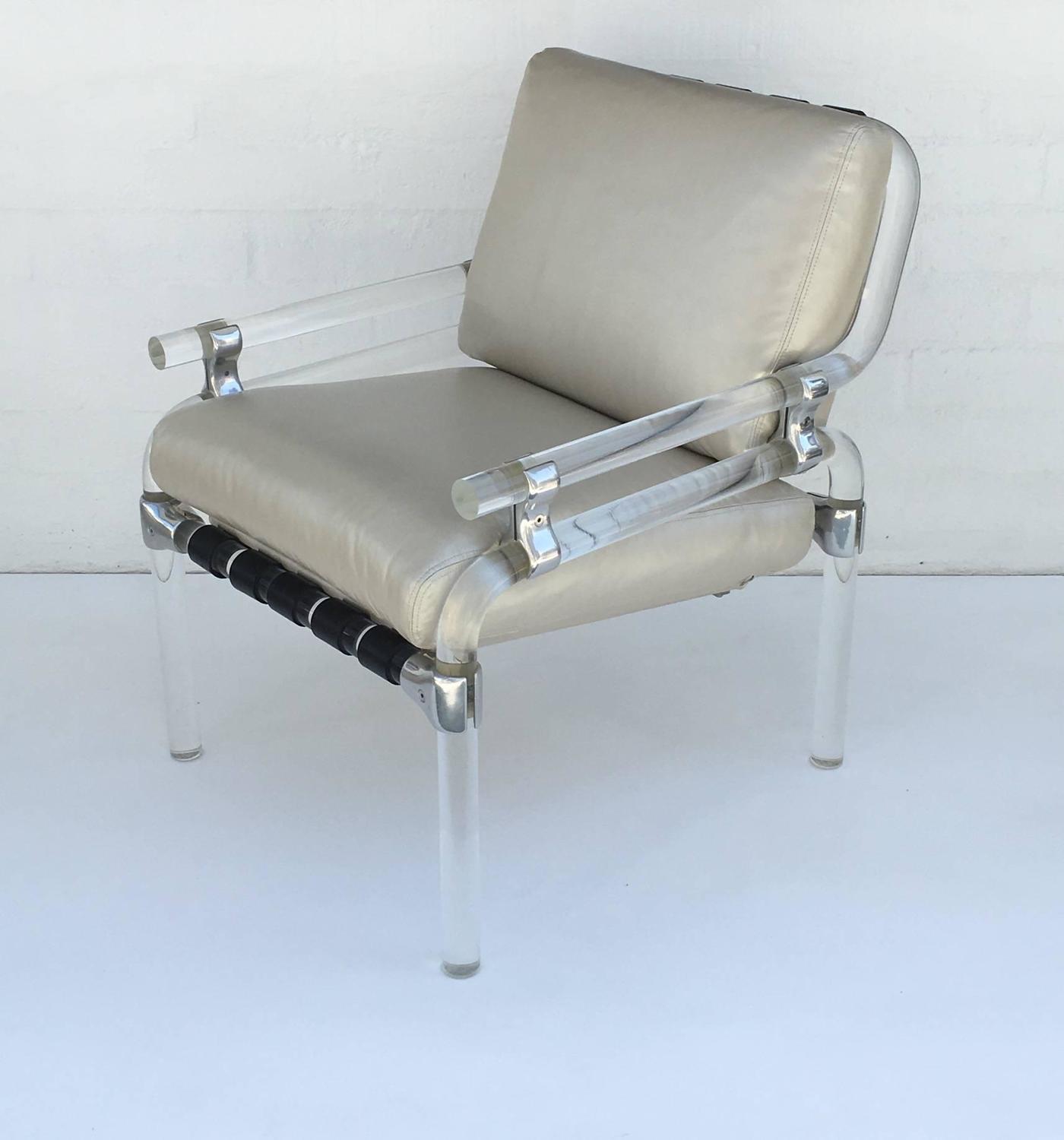 Acrylic and Leather Lounge Chair by Jeff Messerschmidt For Sale at 1stdibs