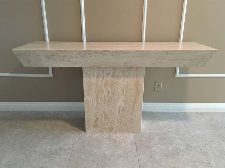 Italian Travertine Console Table at 1stDibs