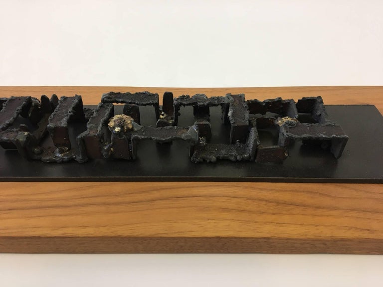 Studio Brutalist Wall Sculpture by American Sculptor John De La Rosa at ...