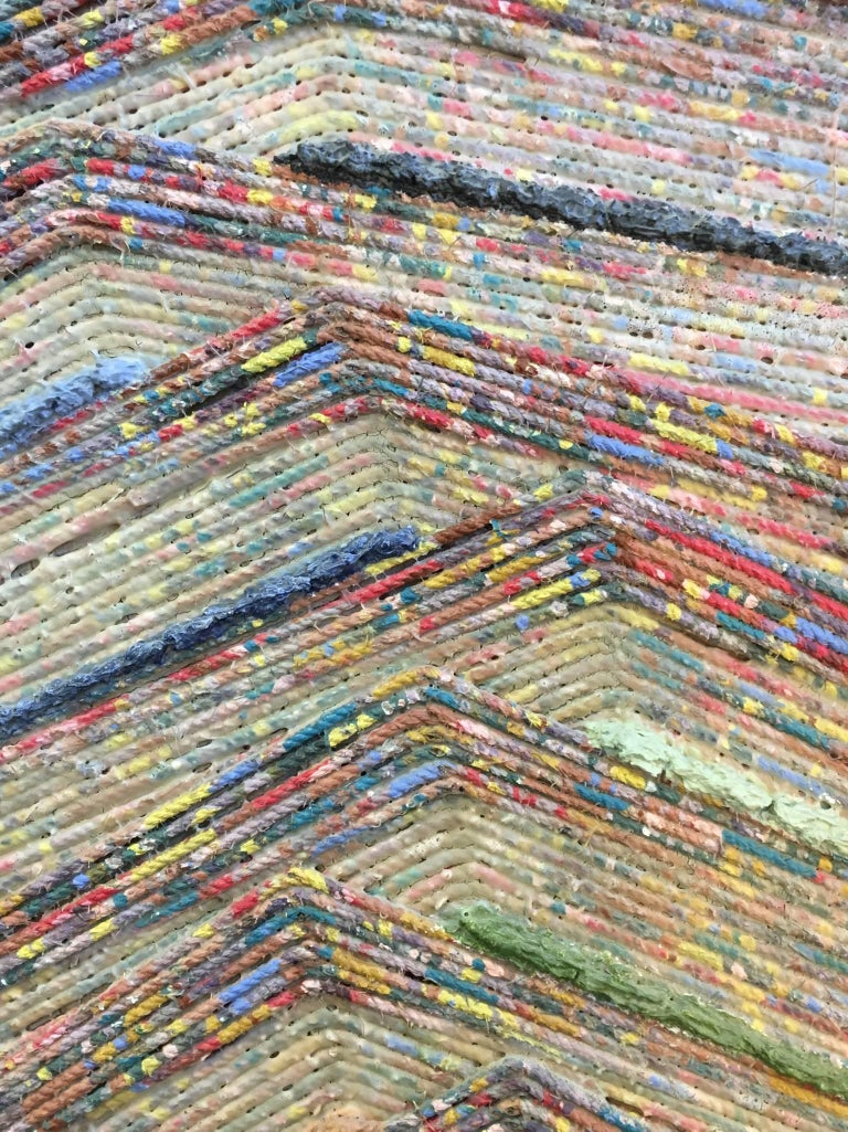 Rope and Acrylic on Wood Abstract Painting by Patrick Hogan at 1stDibs