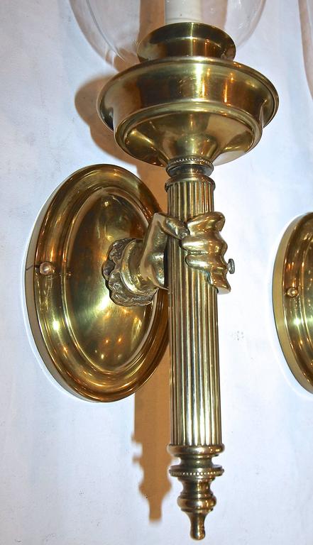 Large Hand Torch Bronze Wall Sconces at 1stDibs | hand shaped wall sconce