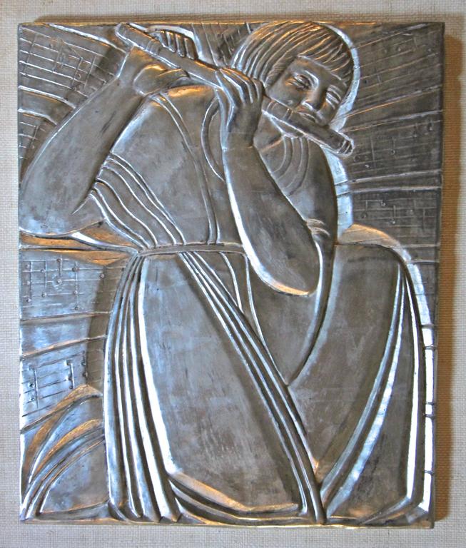 Pair Deco Style Silver Gilt Plaster Relief Wall Panels at 1stDibs ...