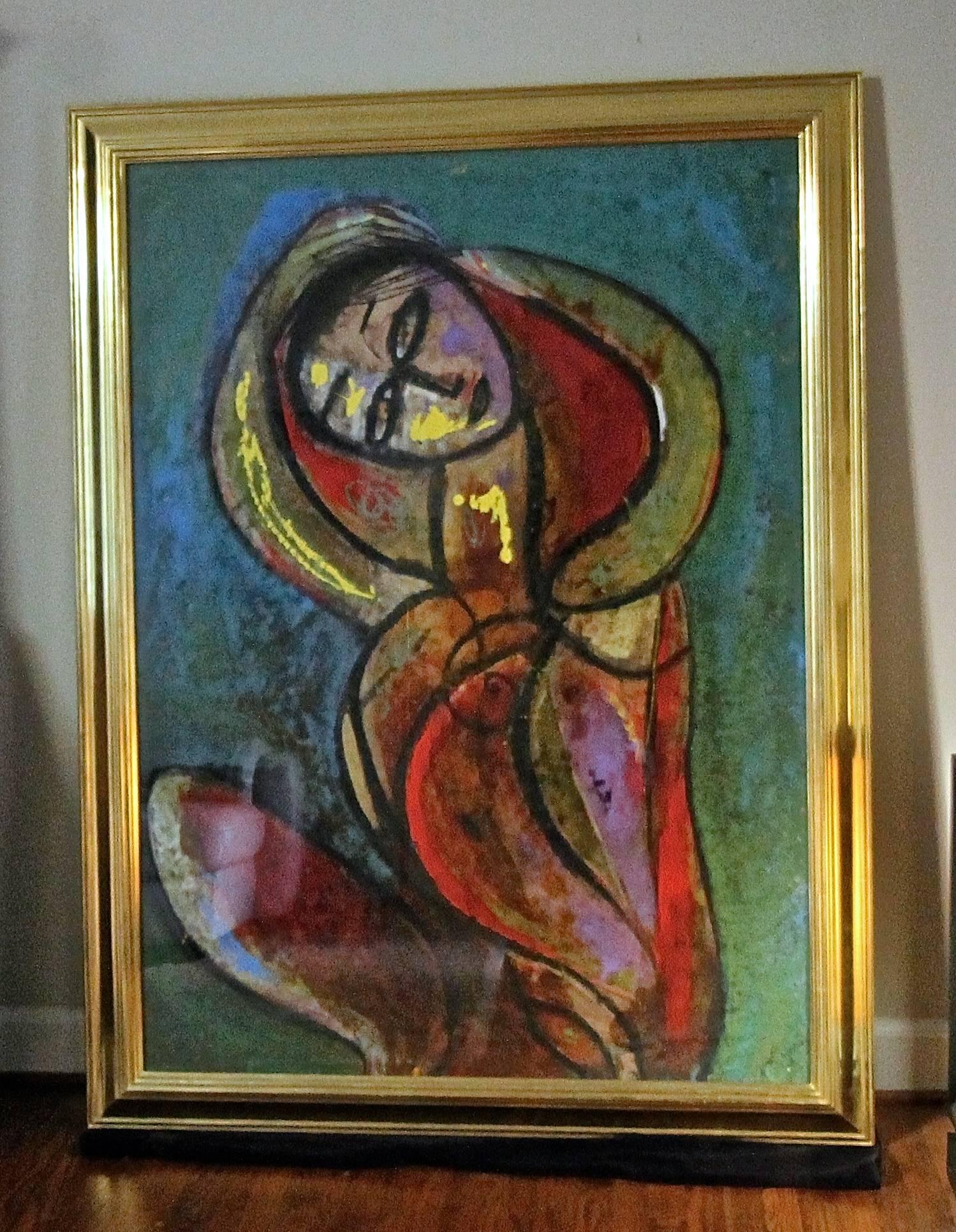 Large Jamali Female Abstract Oil Cork Painting at 1stDibs | jamali art ...