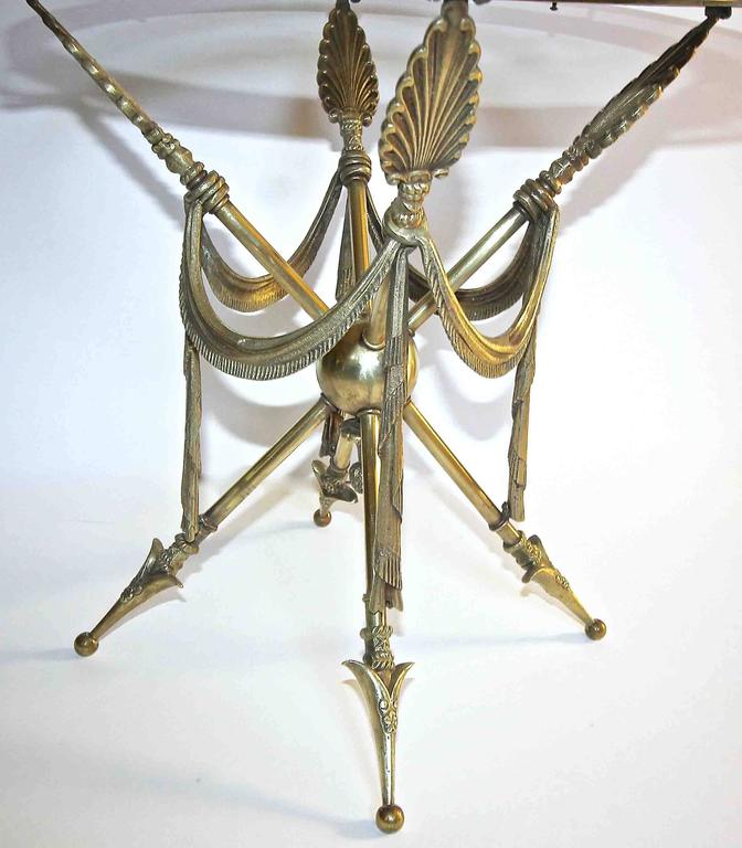 French Arrow Swag Neoclassic Brass End or Side Table at 1stDibs