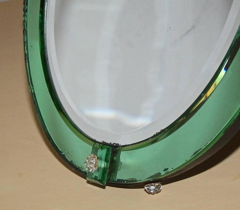 French Art Deco Emerald Green Table Mirror at 1stDibs