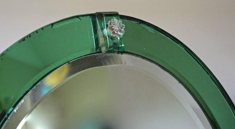 French Art Deco Emerald Green Table Mirror at 1stDibs