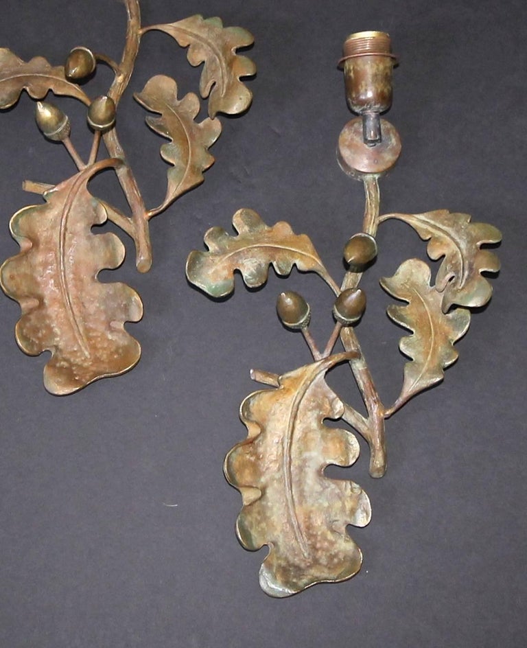 Pair of Large French Bronze Oak Leaf and Acorn Wall Sconces at 1stDibs ...
