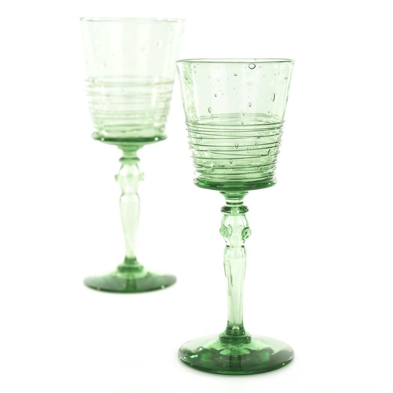 Steuben Pomona Green 72-Piece Set of Stemware c1920s at 1stDibs
