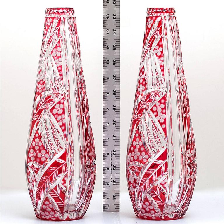 Stunning Pair of Art Deco Saint Louis Vases at 1stDibs