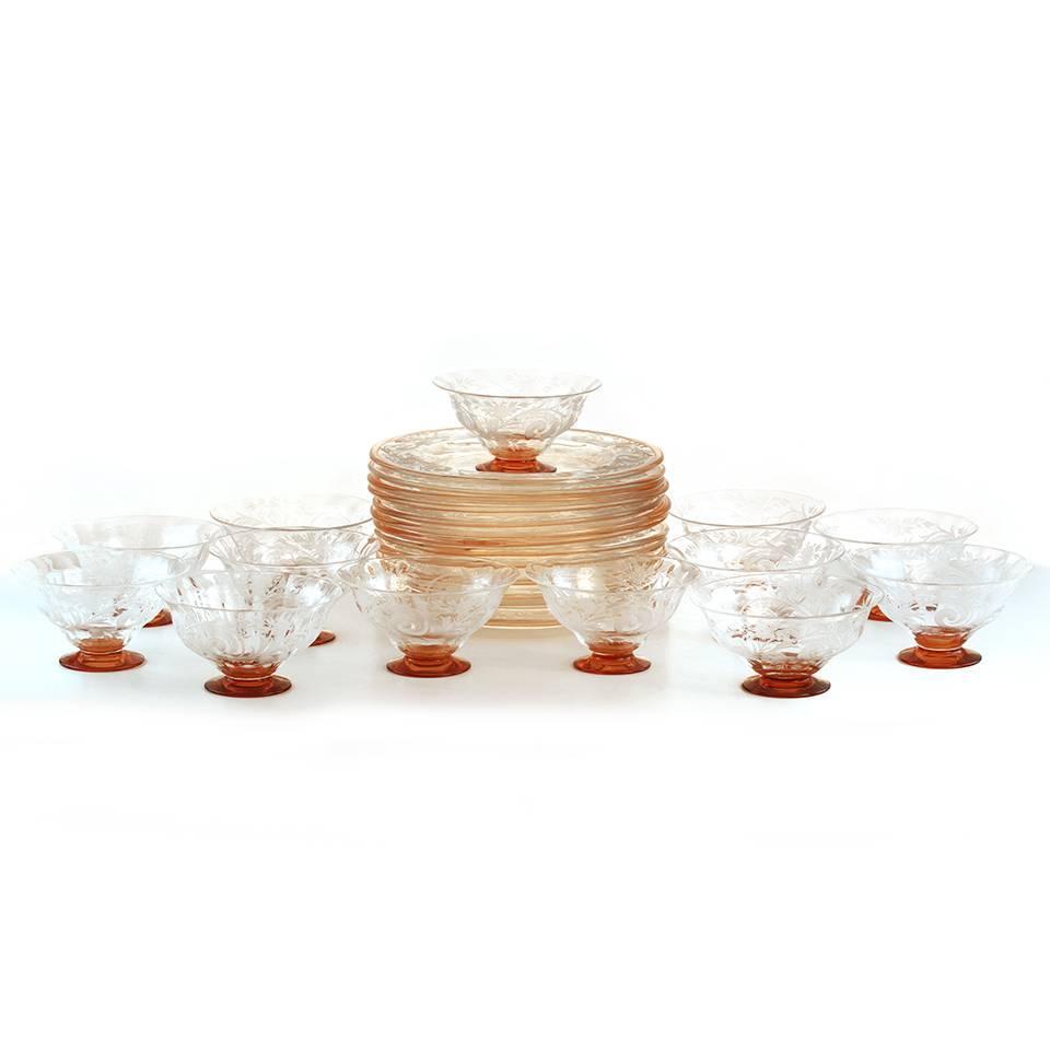 Steuben One-of-a-kind Engraved Stemware Service For Sale at 1stdibs