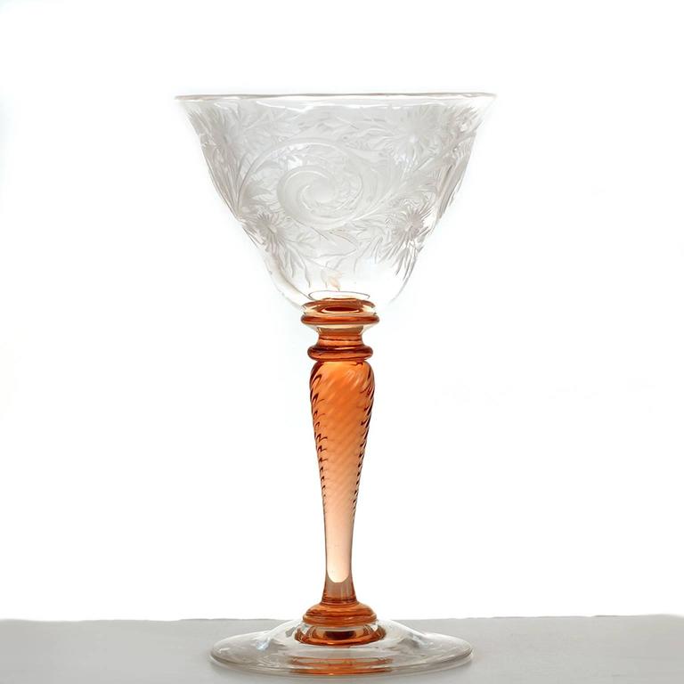 Steuben One-of-a-Kind Engraved Stemware Service For Sale at 1stdibs