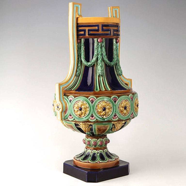 Huge Minton Majolica Vase For Sale at 1stDibs | majolica vases, minton ...