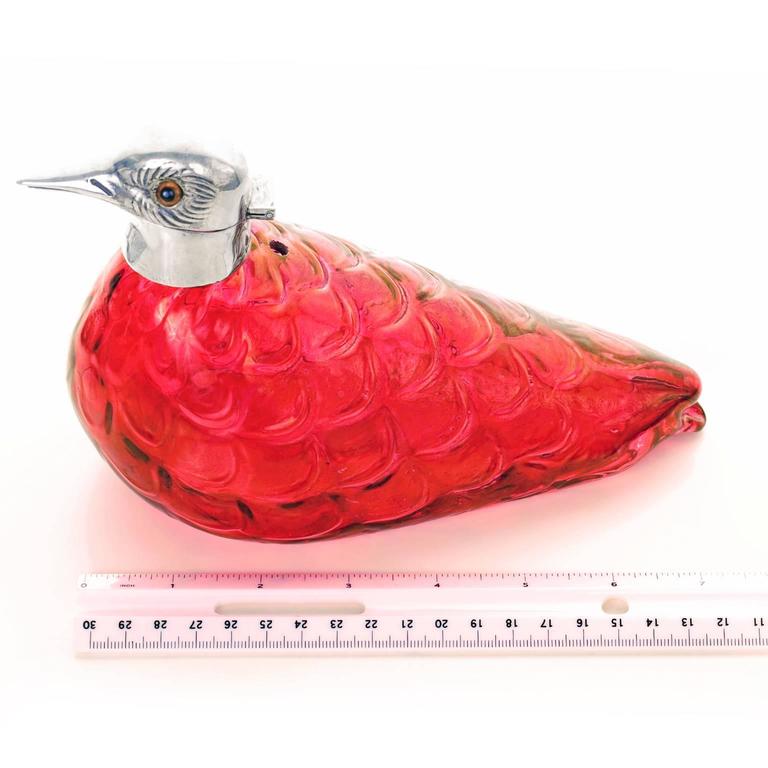 Pair of Asprey Sterling and Glass Bird Decanters at 1stDibs