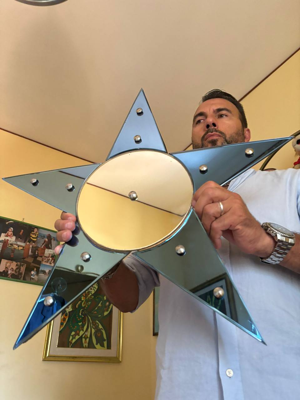 Rare star-shaped mirror. c. 1966 For Sale at 1stDibs