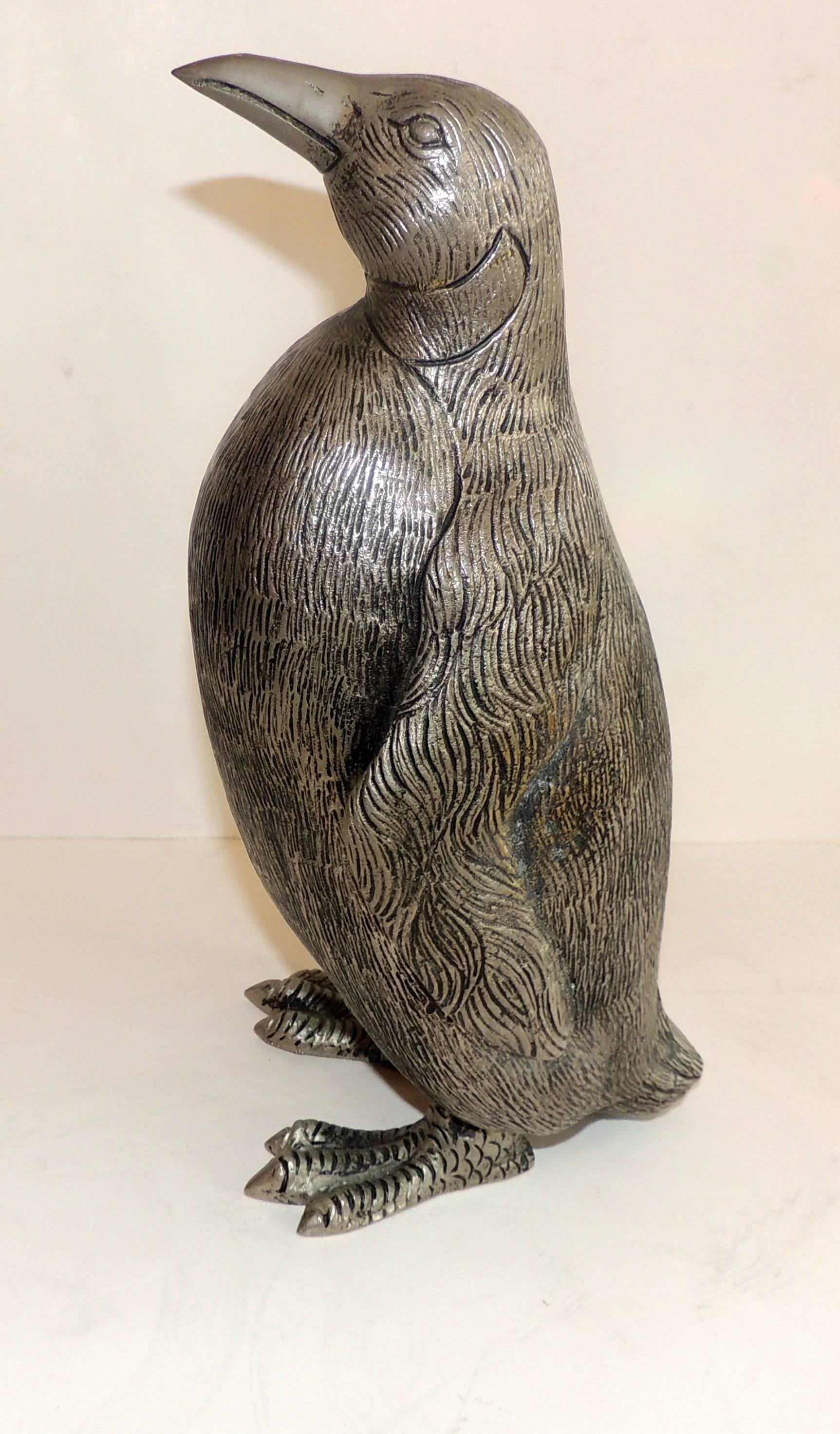 Wonderful Vintage Gucci Italy Silver Plated Large Penguin Figure Statue ...