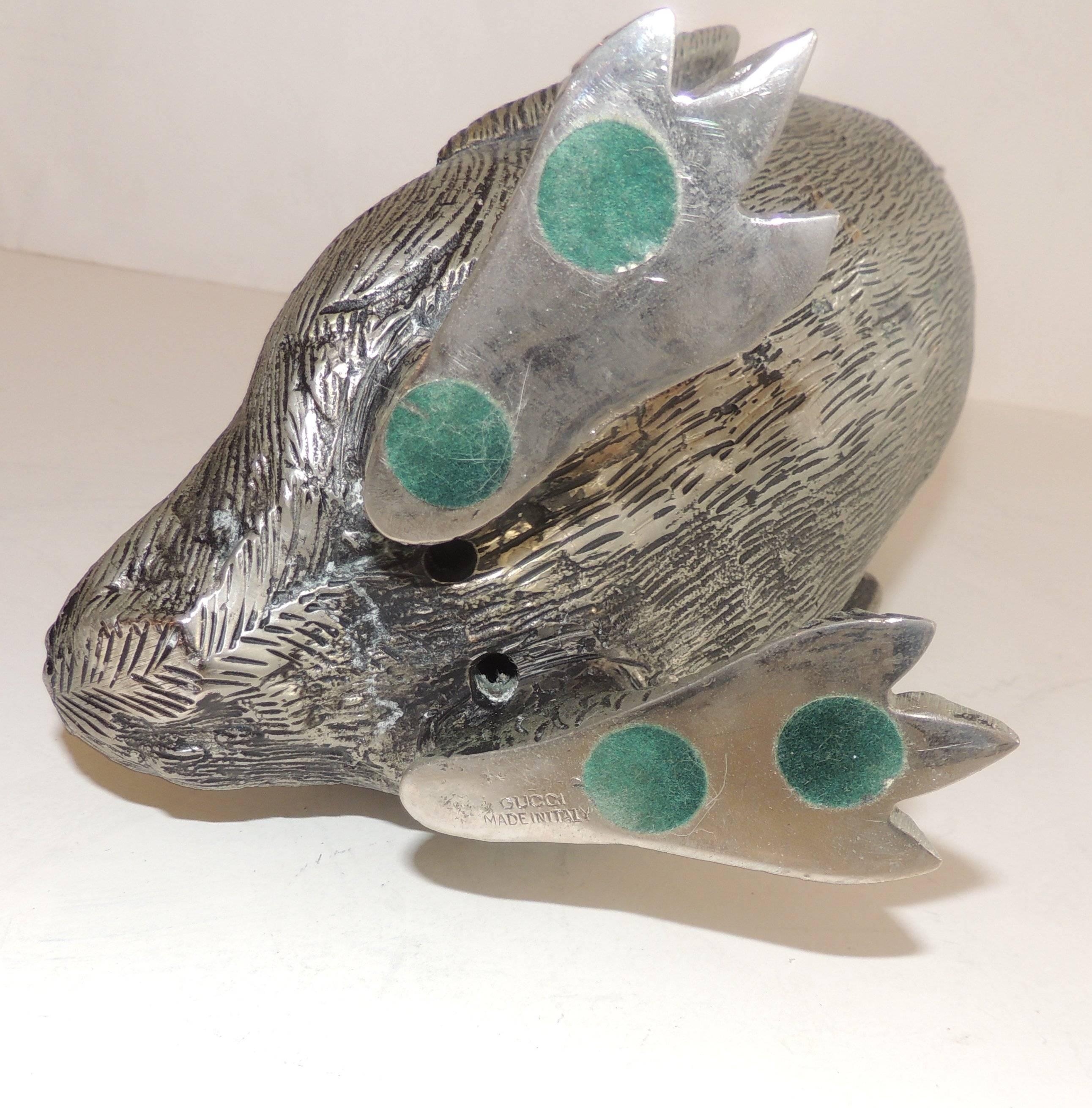 Wonderful Vintage Gucci Italy Silver Plated Large Penguin Figure Statue ...