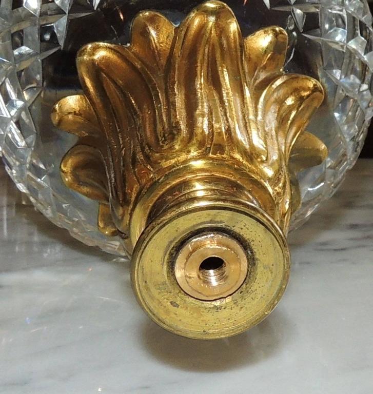 Grand Diamond Beveled Cut Crystal Gilt Doré Bronze Newell Post Banister ...