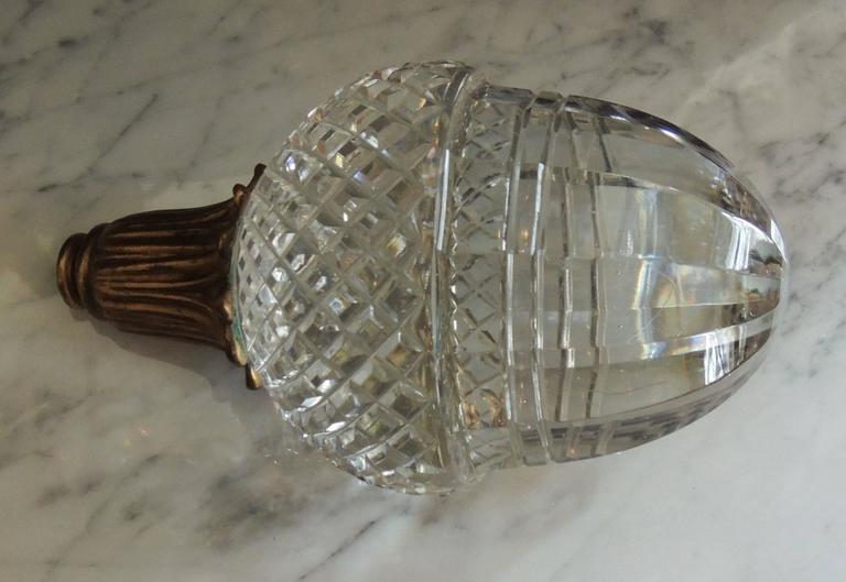 Grand Diamond Beveled Cut Crystal Gilt Doré Bronze Newell Post Banister ...