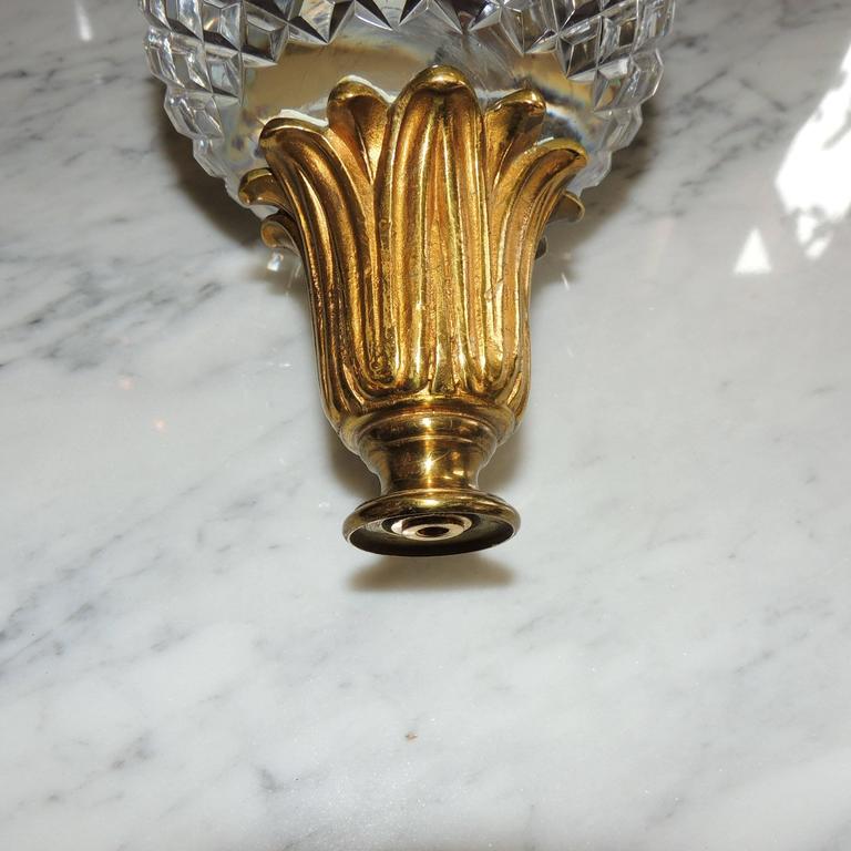 Grand Diamond Beveled Cut Crystal Gilt Doré Bronze Newell Post Banister ...