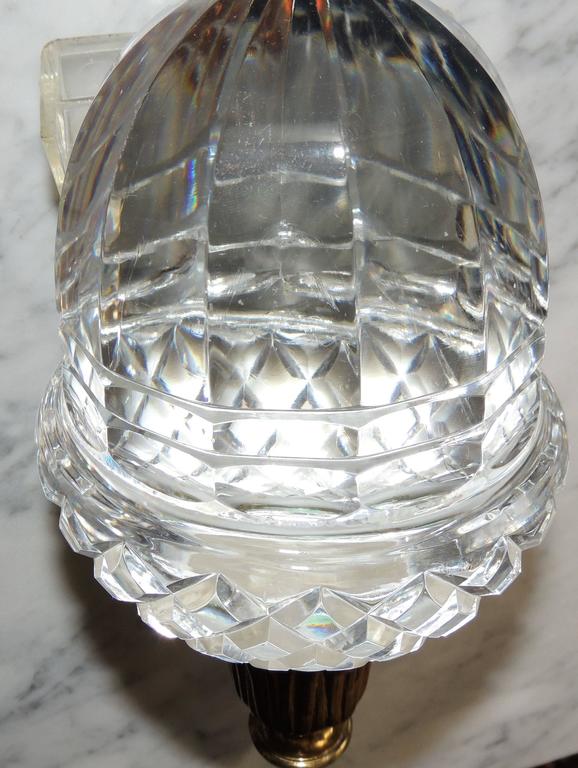 Grand Diamond Beveled Cut Crystal Gilt Doré Bronze Newell Post Banister ...