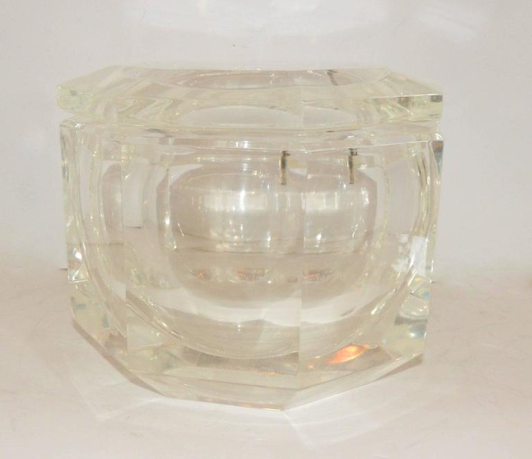 Vintage Mid-Century Modern Large Octagon Shape Lucite Ice Champagne ...