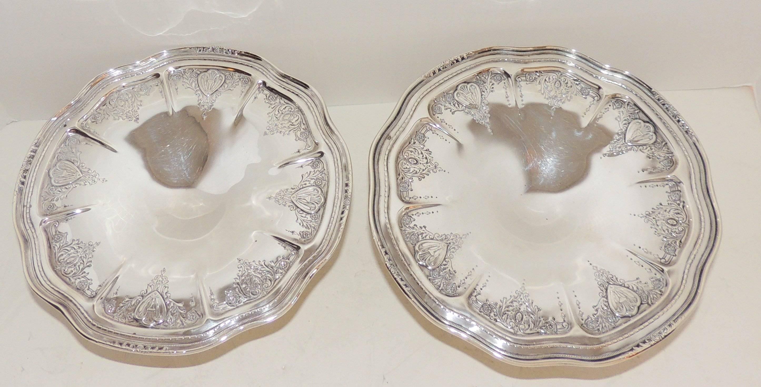 Pair of Whiting Sheraton Sterling Silver Pedestal Compotes Centerpieces ...