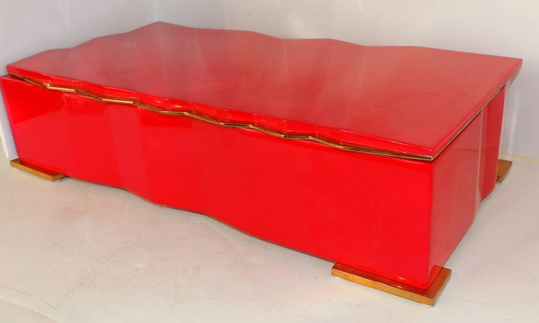 Fine Mid-Century Modern Red Lacquered Brass Lorin Marsh Deco ...
