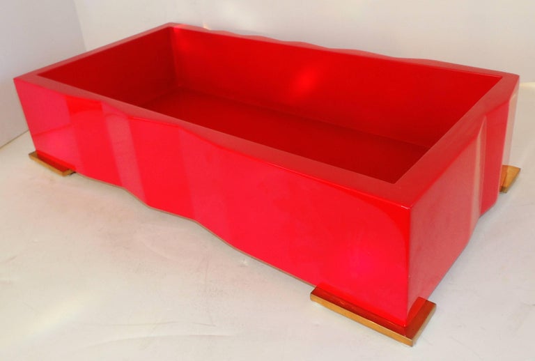 Fine Mid-Century Modern Red Lacquered Brass Lorin Marsh Deco ...